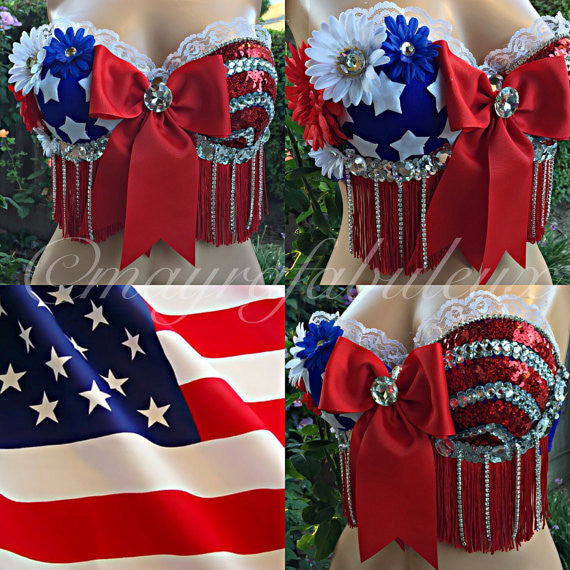 American Flag Strapless Rave Bra – mayrafabuleux