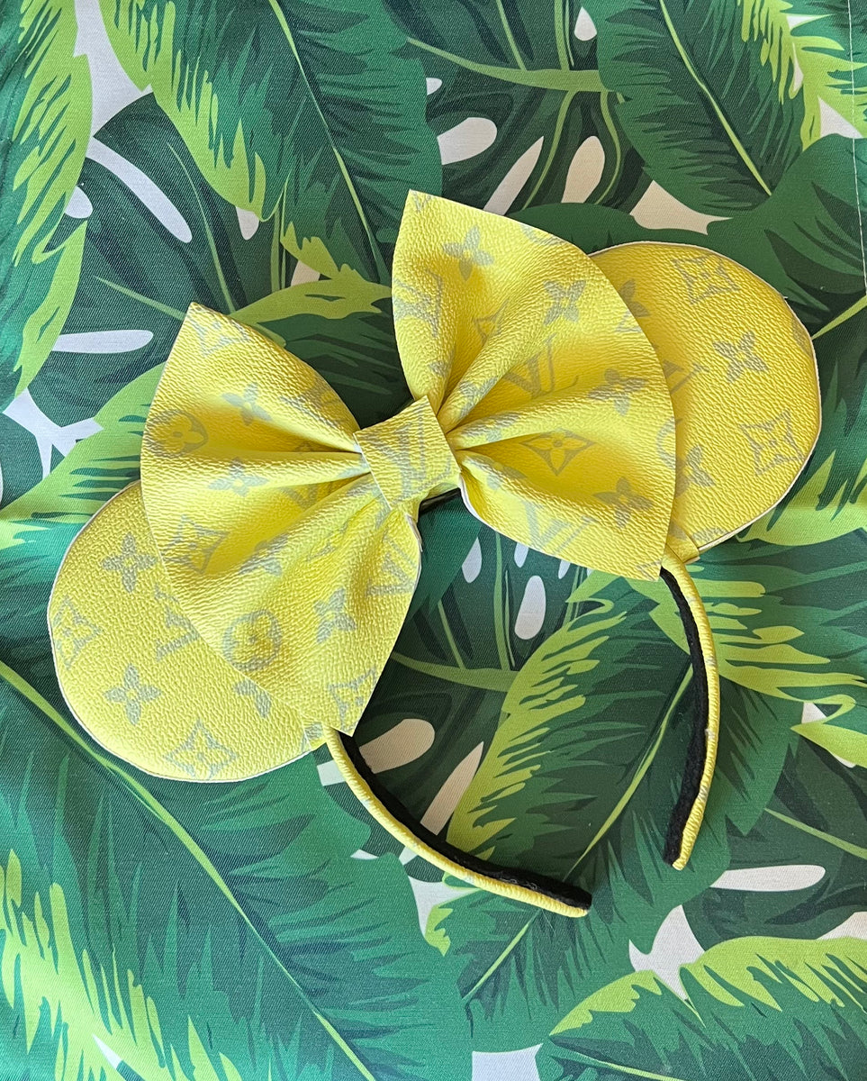Yellow and Gray Leather Minnie Ears, Yellow Minnie Ears – mayrafabuleux